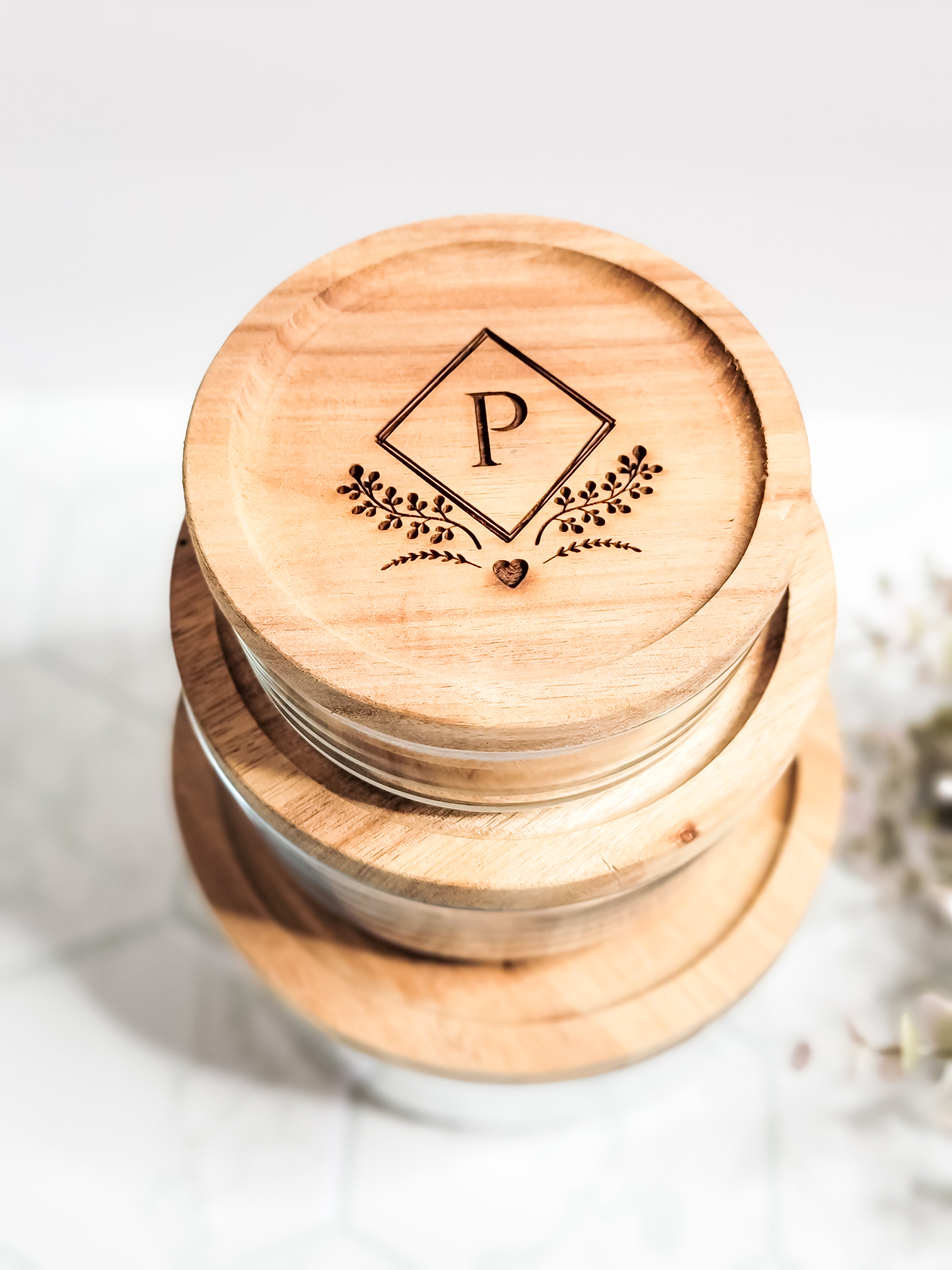 Glass Containers Round Vine (Set of 3) – Elegantly Personalized Gifts